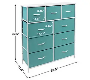 SORBUS 9-drawer Fabric Dresser