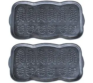 AMERIHOME Set Of 2 Rubber Boot And Shoe Mats - One-color