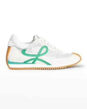 Loewe Flow Mesh Retro Runner Sneakers Silver/green-0
