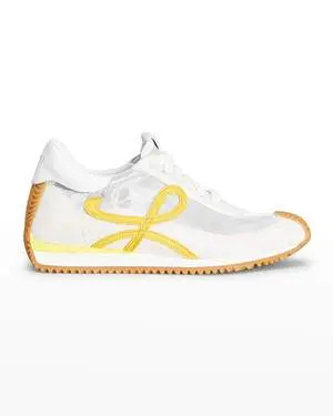 Loewe Flow Mesh Retro Runner Sneakers Silver/yellow