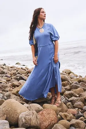 Free People Free People Brentwood Maxi Dress Blue Iris