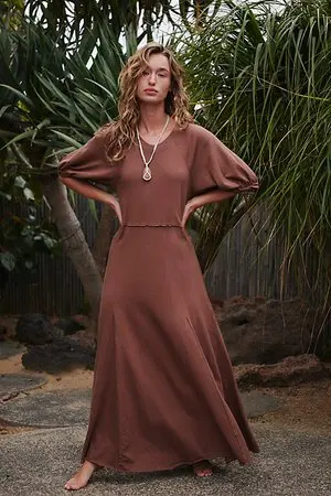 Free People Free People Brentwood Maxi Dress Cacao