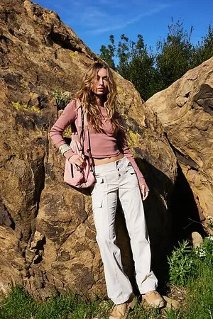 Free People FP Movement Cascade Hike Flare Cargo Pants Grey