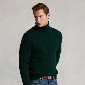 Ralph Lauren Cable Wool-cashmere Turtleneck Sweater - Hunt Club Green