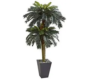 NEARLY NATURAL 6' Double Sago Tree In Planter Nearly Natura L - One-color