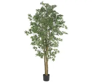 NEARLY NATURAL 6' Japanese Maple Silk Tree By - One-color