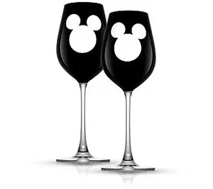 JOYJOLT Set Of 2 16oz Disney Luxury Mickey Wine Glasses - One-color