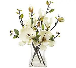 NEARLY NATURAL Magnolia Arrangement With Vase Nearly Natura L - One-color