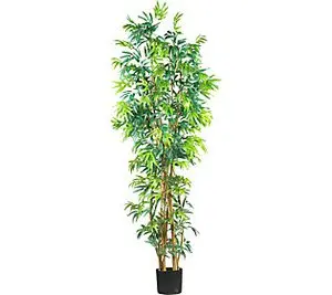 NEARLY NATURAL 7' Fancy Style Bamboo Silk Tree By - One-color
