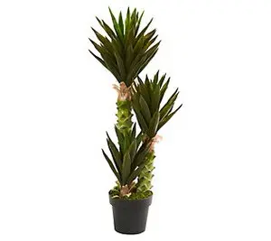 NEARLY NATURAL 3.5 Ft. Triple Agave Artificial Plant By - One-color