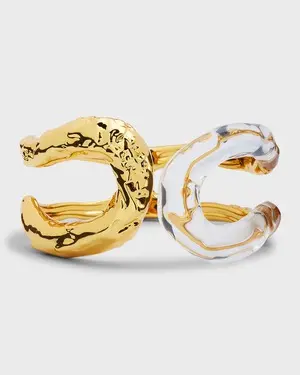 Alexis Bittar Dream Rain Large Link Hinge Bracelet - Clear
