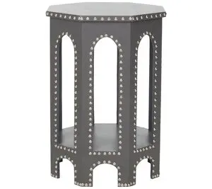 SAFAVIEH Nara End Table Silver Nail Heads