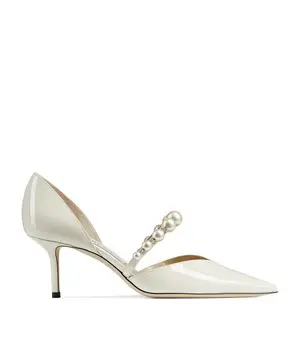 JIMMY CHOO Aurelie 65 Patent Leather Pumps White