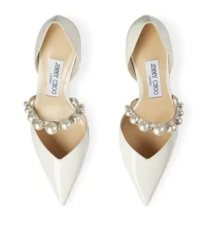 JIMMY CHOO Aurelie 65 Patent Leather Pumps - White