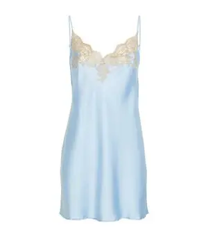 I.D. Sarrieri Silk Lace-trimmed Slip Dress