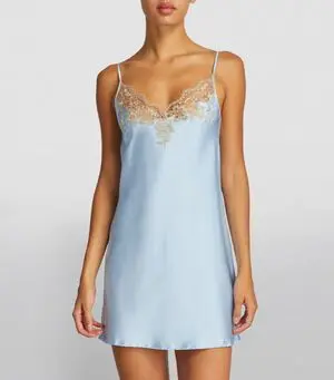 I.D. Sarrieri Silk Lace-trimmed Slip Dress