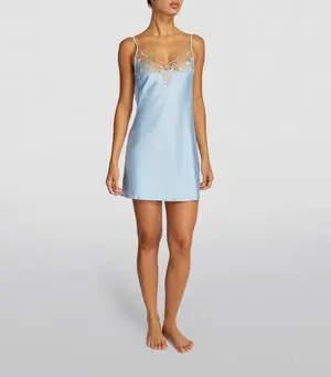 I.D. Sarrieri Silk Lace-trimmed Slip Dress