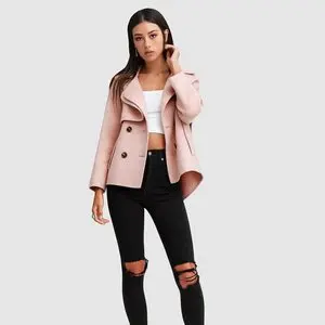 BELLE & BLOOM I'm Yours Wool Blend Peacoat - Black Blush