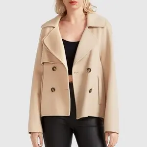 BELLE & BLOOM I'm Yours Wool Blend Peacoat - Black Pale Oat