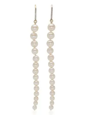 Mateo Graduated 14k Gold & Pearl Danglers Earrings