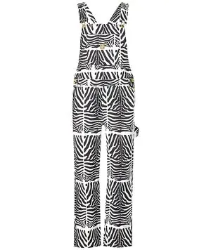 HOUSE OF SUNNY - Reef Zebra-Print Denim Dungarees