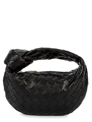 Bottega Veneta Jodie Intrecciato Mini Black Leather Top Handle Bag