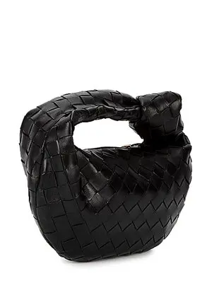 Bottega Veneta Jodie Intrecciato Mini Black Leather Top Handle Bag