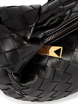 Bottega Veneta Jodie Intrecciato Mini Black Leather Top Handle Bag