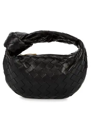 Bottega Veneta Jodie Intrecciato Mini Black Leather Top Handle Bag