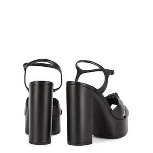 Saint Laurent Bianca 130 Leather Platform Sandals