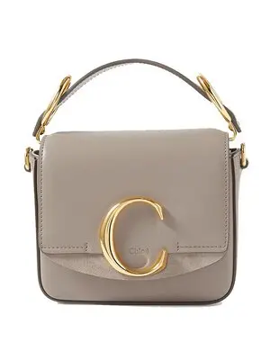Chloé C Mini Suede-trimmed Leather Shoulder Bag