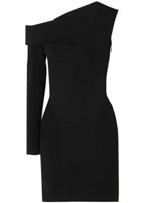 AZ FACTORY - MyBody One-Sleeve Paneled Stretch-Knit Mini Dress