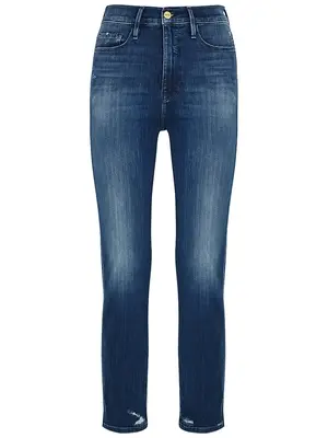 FRAME Le Sylvie Crop Blue Straight-leg Jeans