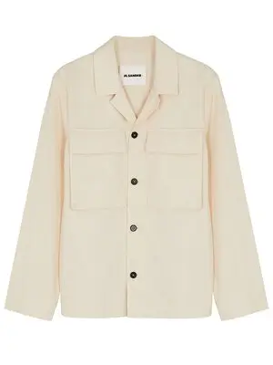 JIL SANDER Cream Cotton-canvas Jacket