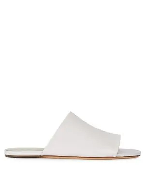 By Far Baba White Leather Sliders