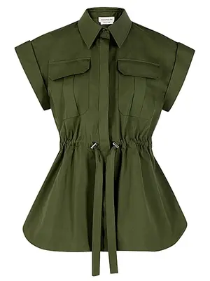 Alexander McQueen Army Green Cotton-poplin Shirt