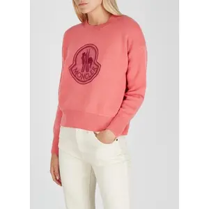 Moncler Coral Logo-appliquéd Wool-blend Jumper