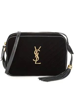 Saint Laurent Lou Quilted Velvet Cross-body Bag