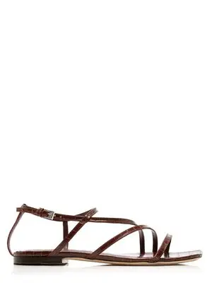 Staud Gitane Croc-effect Leather Sandals