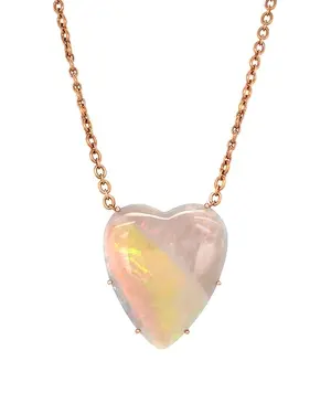 irene neuwirth-22.32 Carat Opal Love Rose Gold Necklace
