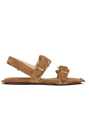 Nanushka Akala Suede Sandals Curry