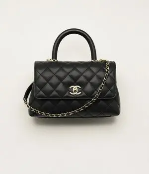 Chanel Flap Bag With Top Handle - Black