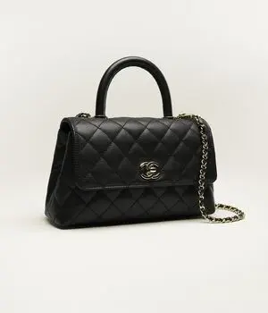 Chanel Flap Bag With Top Handle - Black