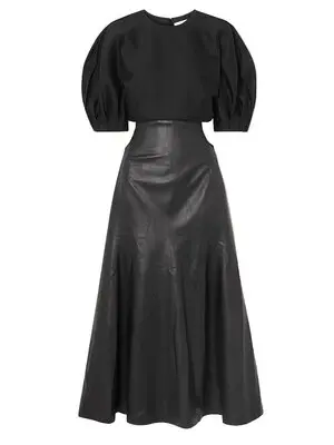 Gabriela Hearst Monod Dress With Leather Skirt