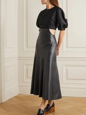 Gabriela Hearst Monod Dress With Leather Skirt