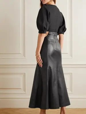 Gabriela Hearst Monod Dress With Leather Skirt