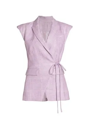 Veronica Beard Women's Geraldine Linen Vest - Lavender  - Lavender