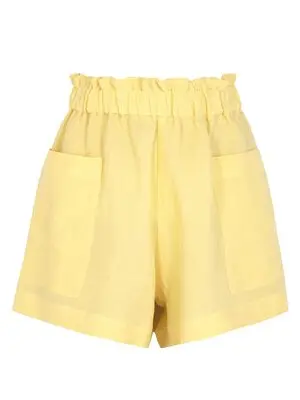 Casa Raki Emilia Yellow Linen Shorts