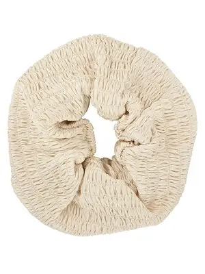 Opérasport - Lollie Ivory Smocked Satin Scrunchie