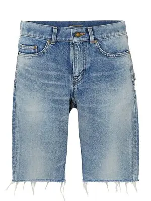 Saint Laurent Distressed Denim Shorts